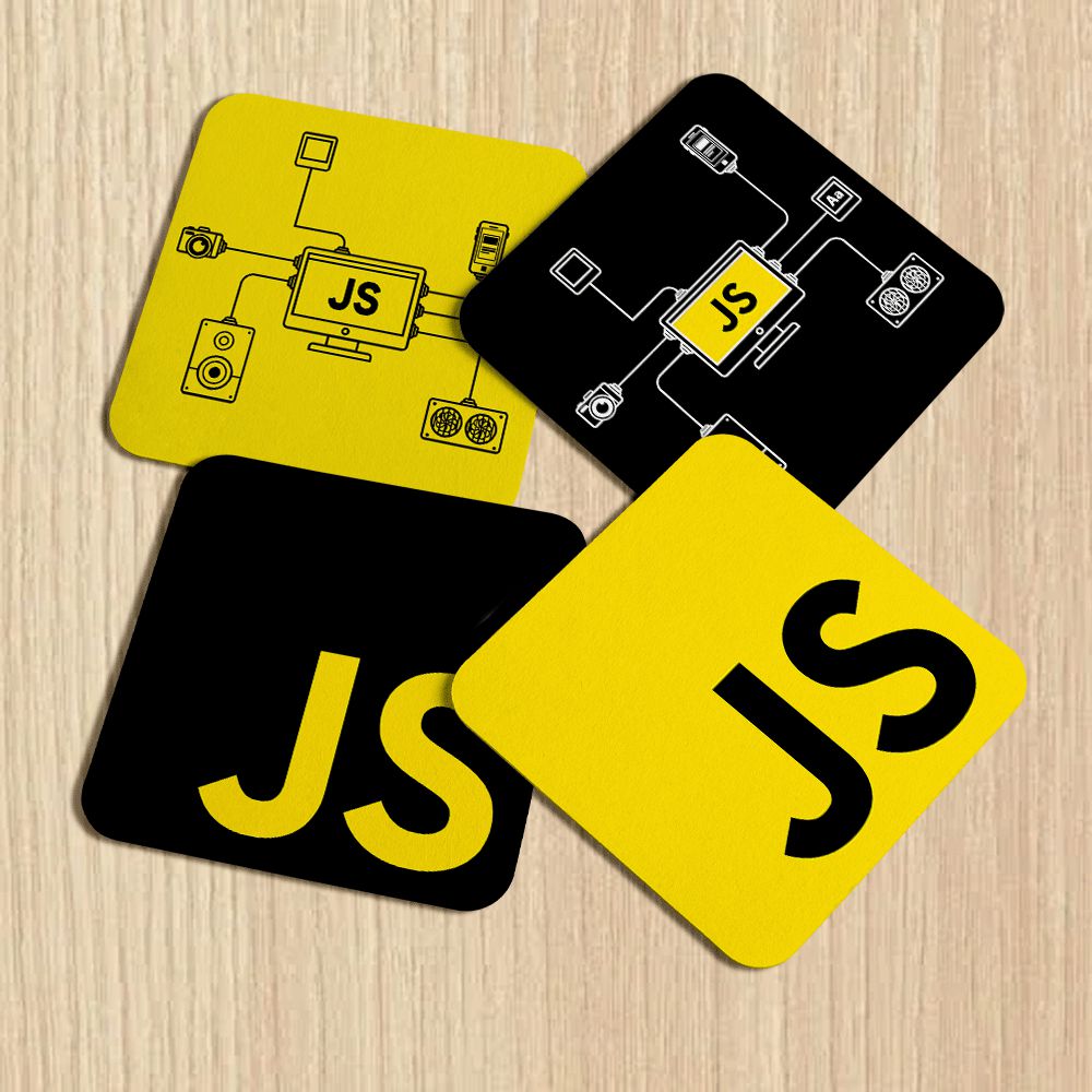 Porta copos quadrado DEV - JavaScript JS (Saldo) - Fun Geek Store