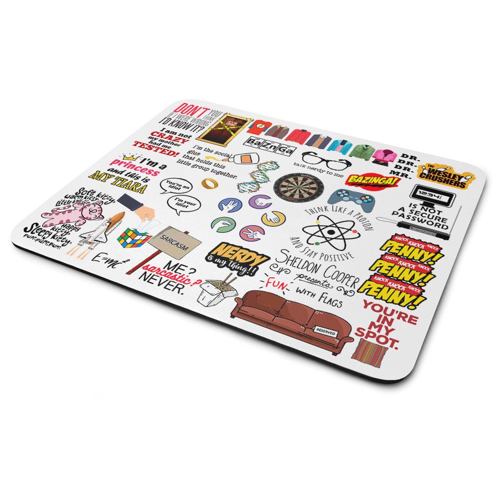 Mouse Pad Geek Icons Moments White - The big bang theory - Fun Geek Store
