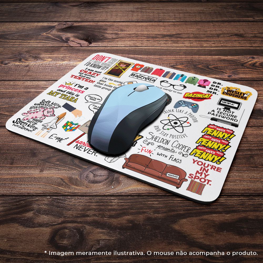 Mouse Pad Geek Icons Moments White - The big bang theory - Fun Geek Store