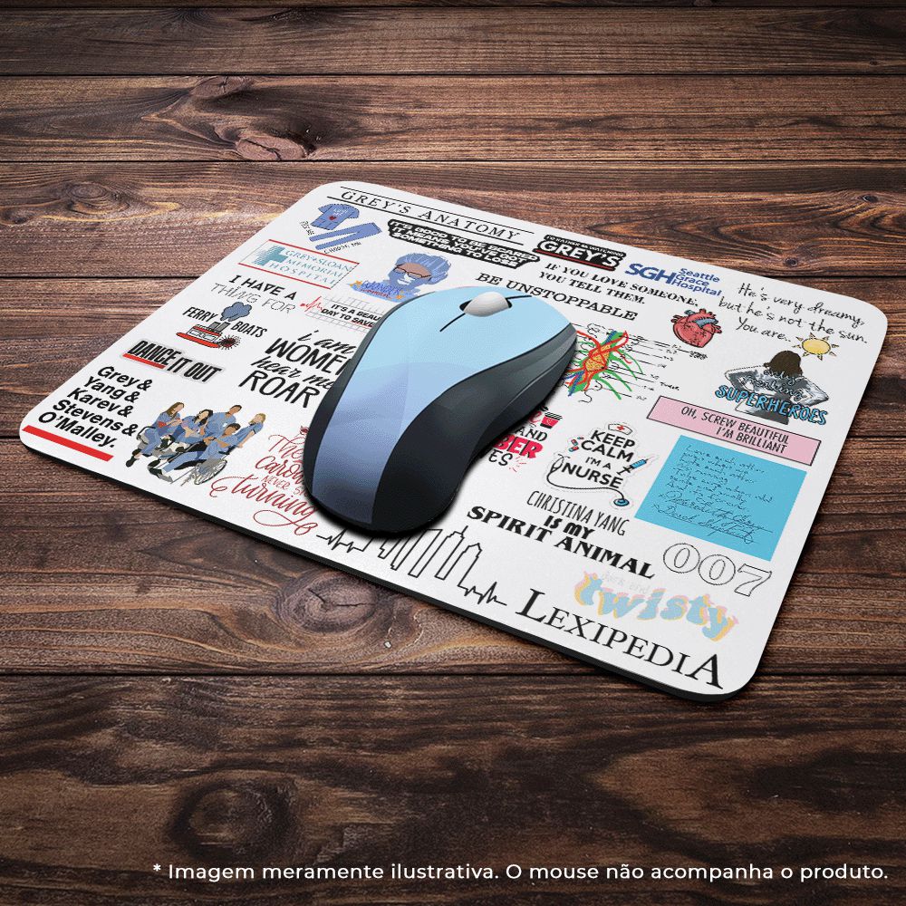 Mouse Pad Geek Icons Moments White - Grey's Anatomy - Fun Geek Store