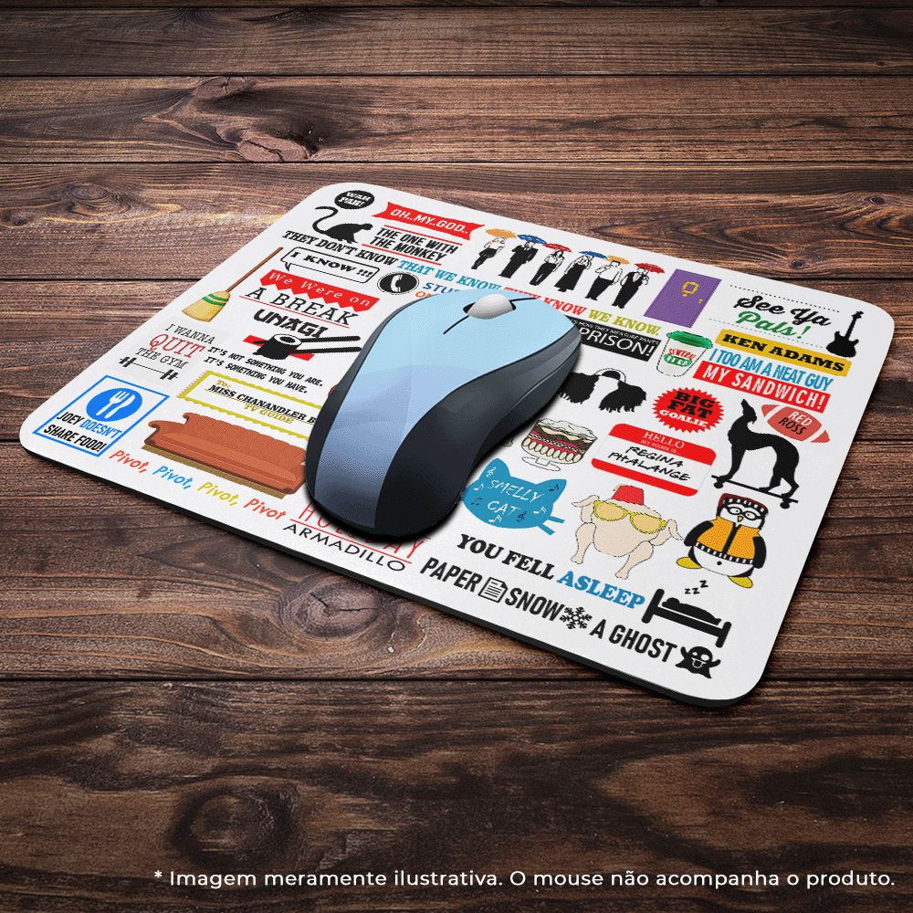 Mouse Pad Geek Icons Moments White - Friends - Fun Geek Store