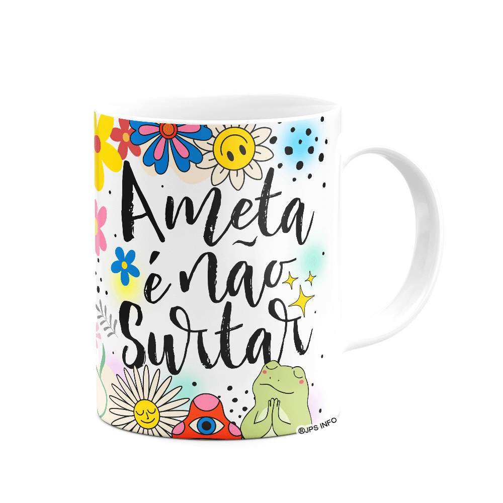Caneca Divertida Vibes - A meta é não surtar - JPS INFO