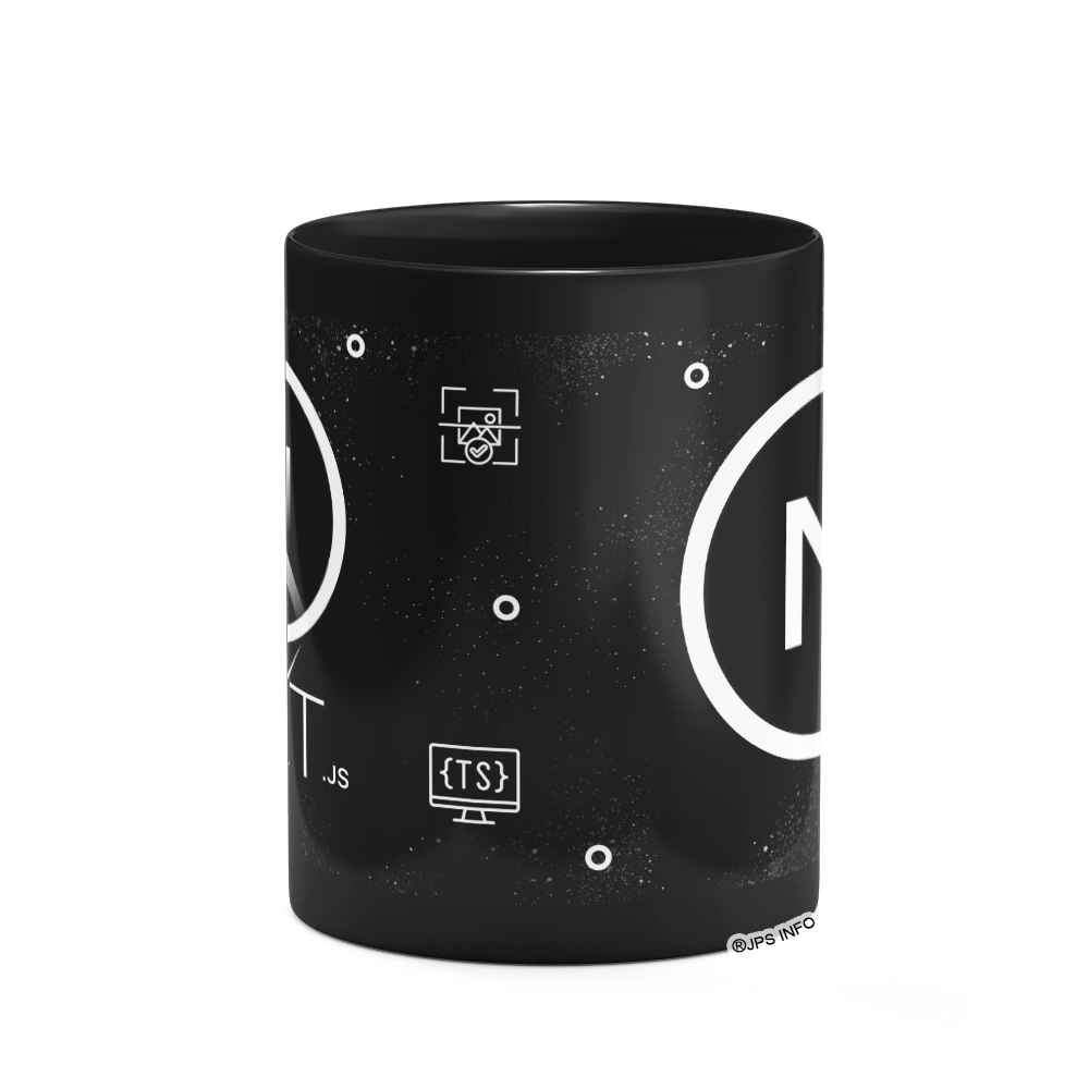 Caneca Geek Dev Programador - Next JS - 325ml preta - Fun Geek Store