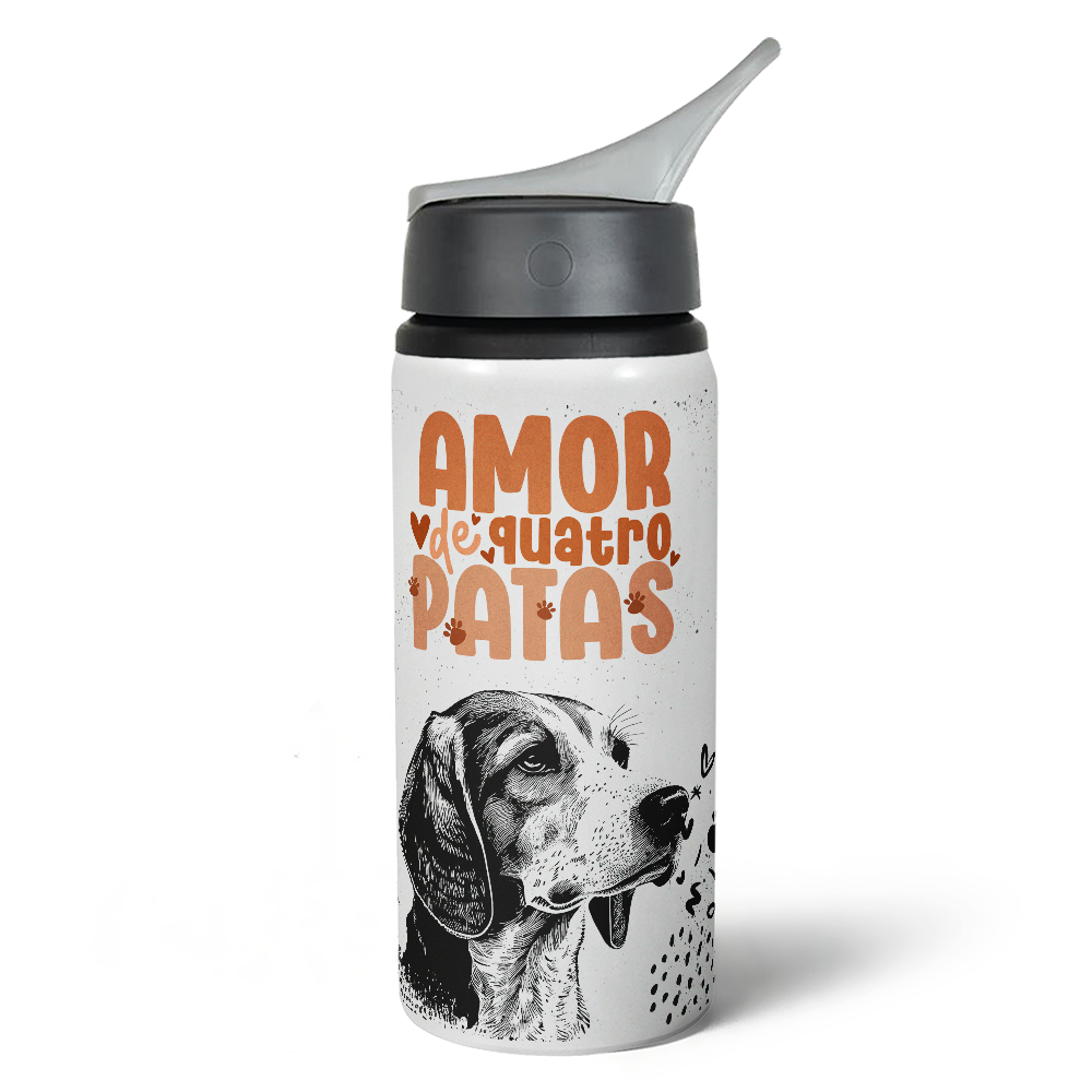 Garrafa Squeeze NK - Amor de Quatro Patas - Beagle - Fun Geek Store