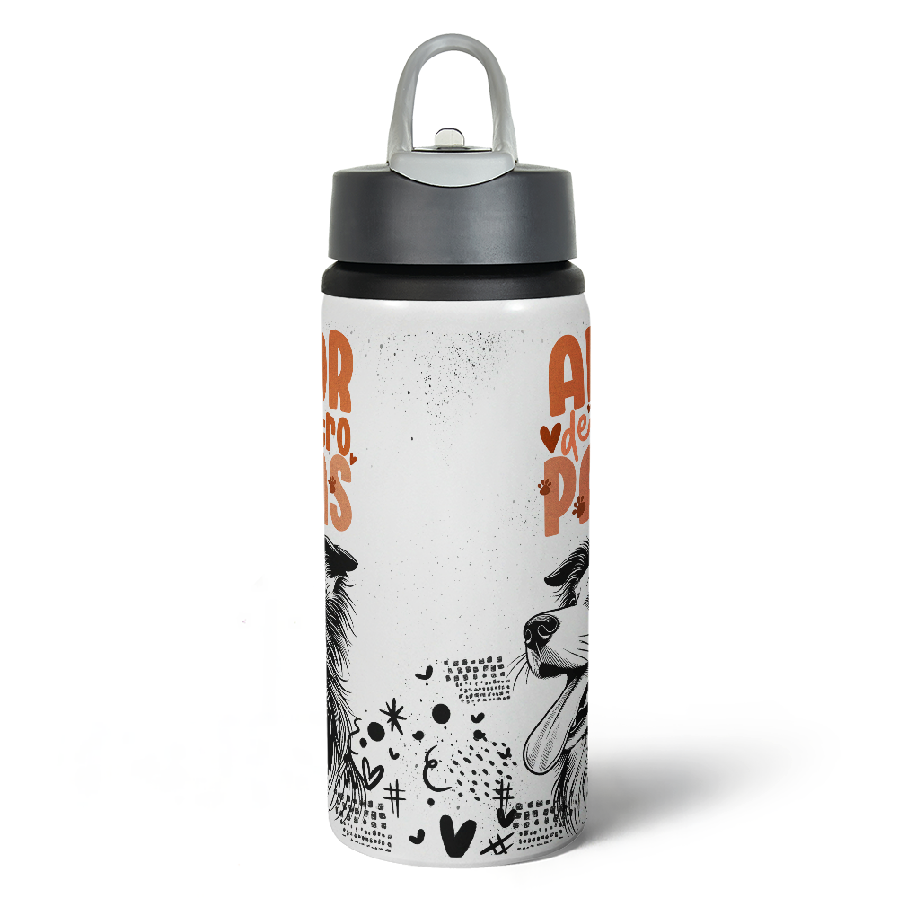 Garrafa Squeeze NK - Amor de Quatro Patas - Border Collie - Fun Geek Store