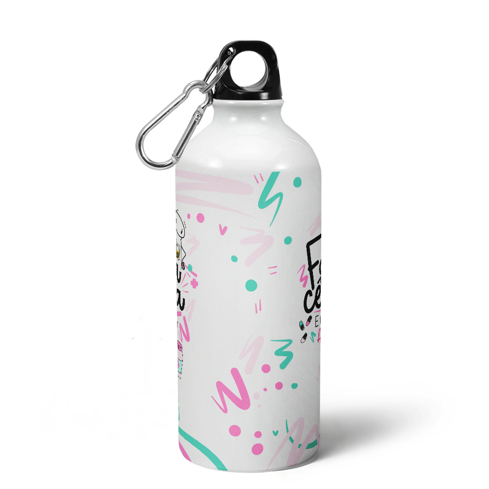 Garrafa Squeeze MQ Flork Profissões - Sou farmacêutica - Fun Geek Store