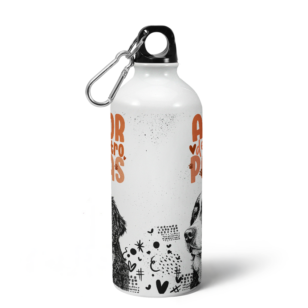 Garrafa Squeeze MQ - Amor de Quatro Patas - Bernese - Fun Geek Store