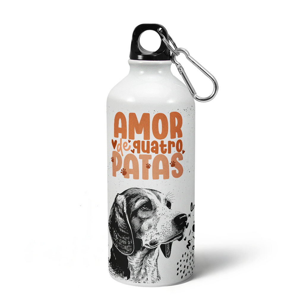 Garrafa Squeeze MQ - Amor de Quatro Patas - Beagle - JPS INFO
