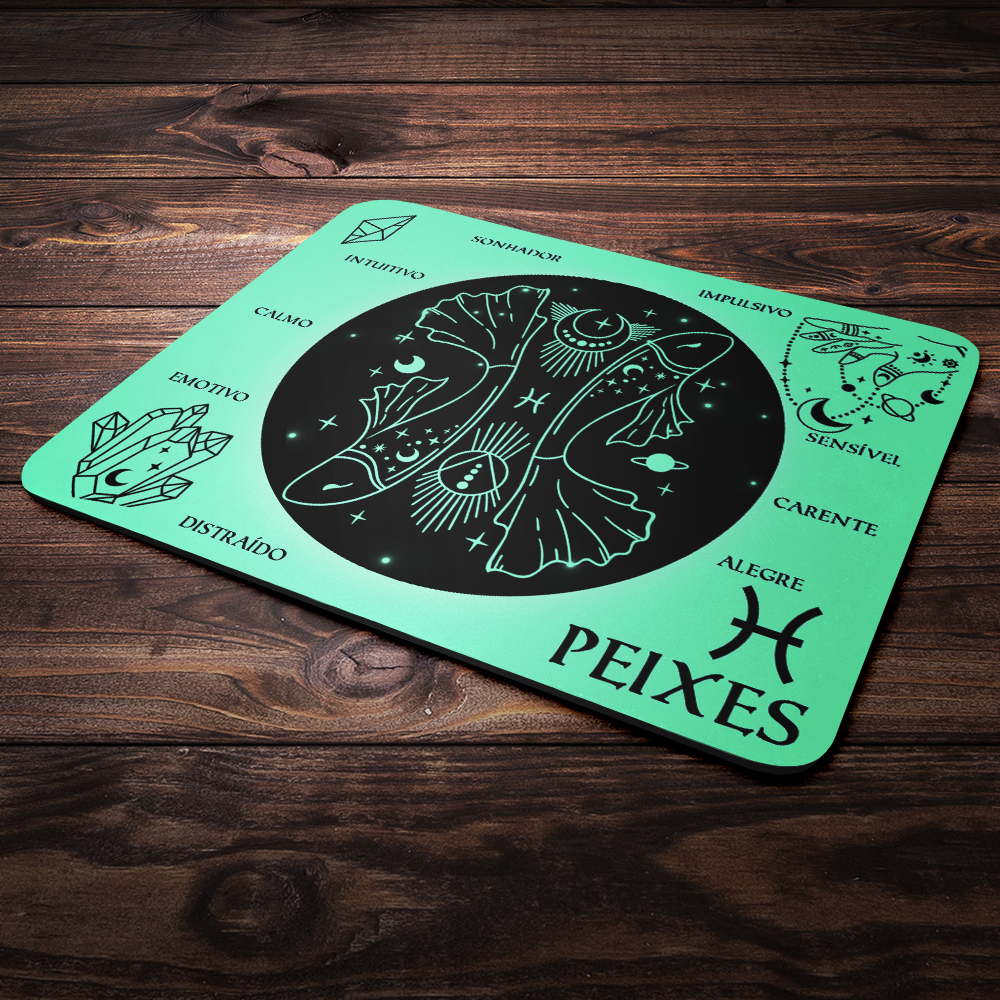 Mouse Pad Signos - Peixes - Light Green - JPS INFO