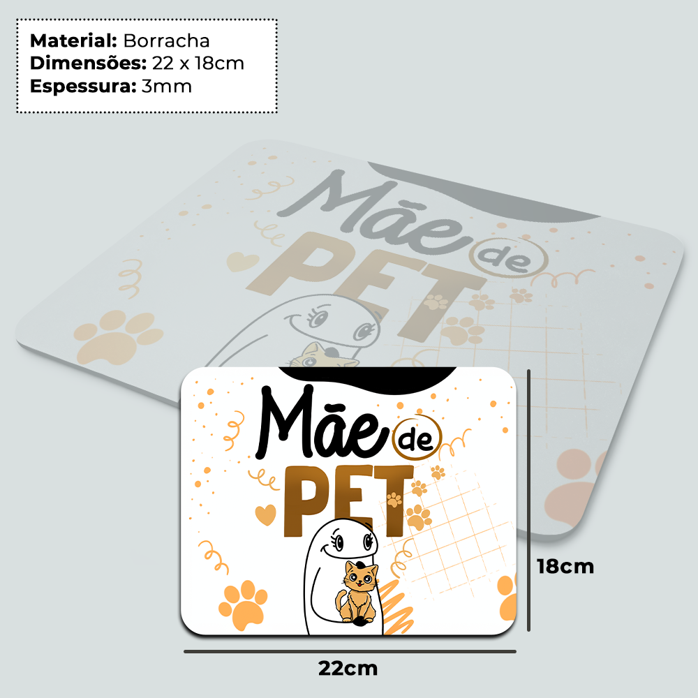 Mouse Pad Flork Mães - Mãe de pet Gato - 22x18 - JPS INFO