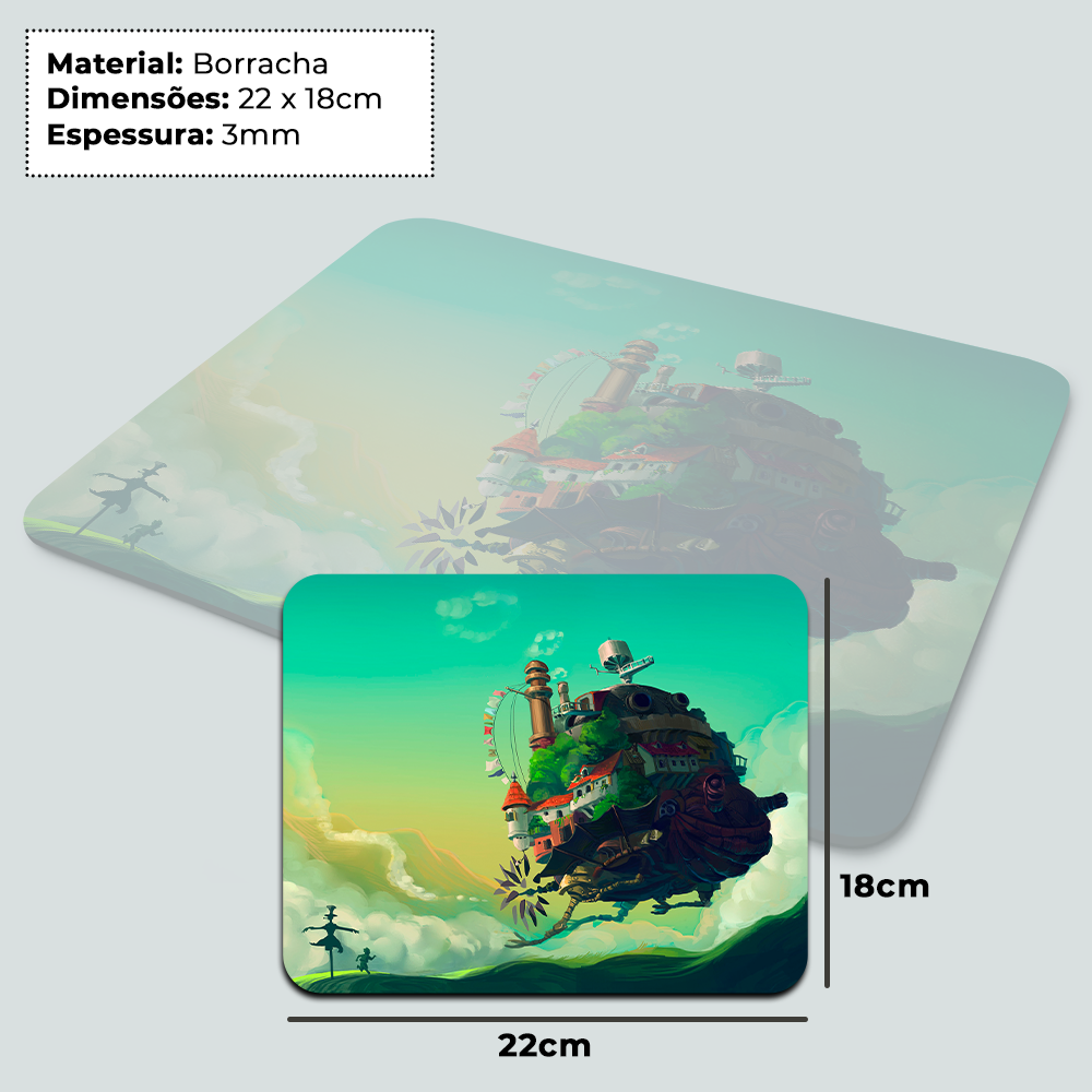 Mouse Pad Geek - O castelo animado 22x18 - Fun Geek Store