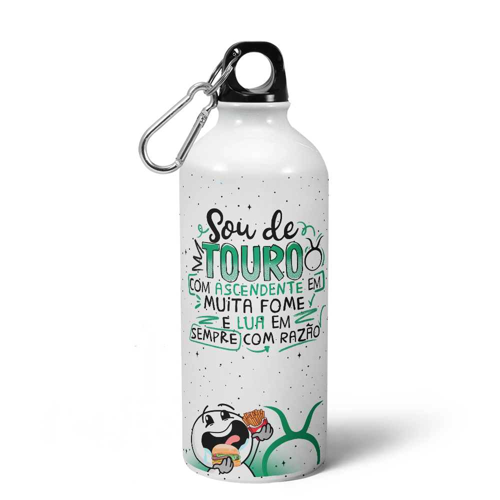 Garrafa Squeeze MQ Funny Signos - Sou de Touro - 600ml - Fun Geek Store