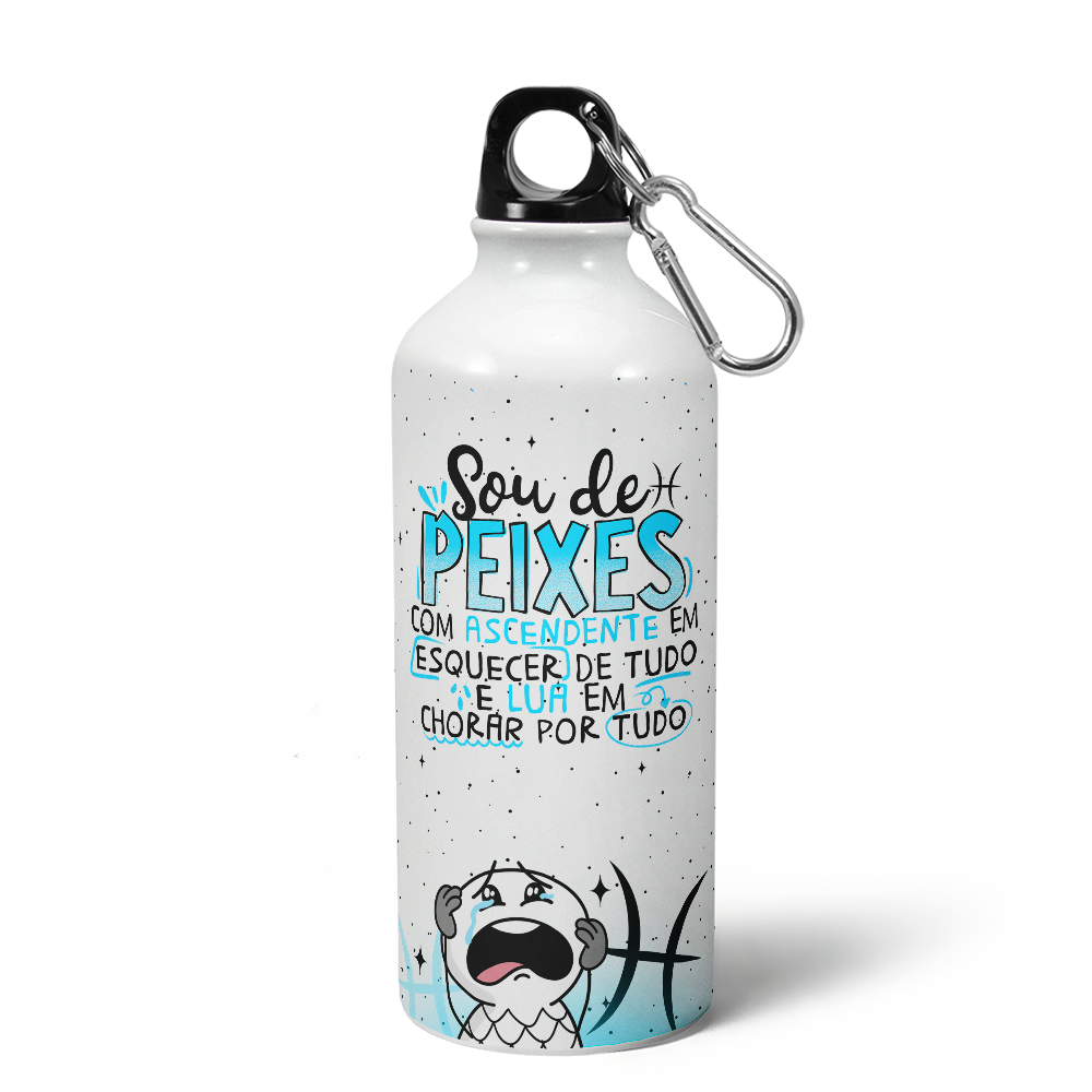 Garrafa Squeeze MQ Funny Signos - Sou de Peixes - 600ml - Fun Geek Store