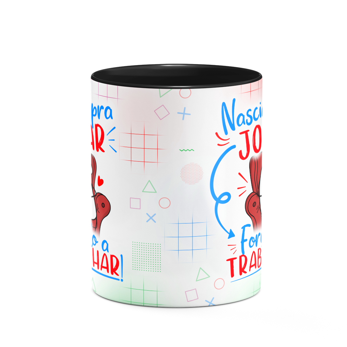 Caneca Flork Gamer - Nascido pra jogar Video Game - B-black - JPS INFO
