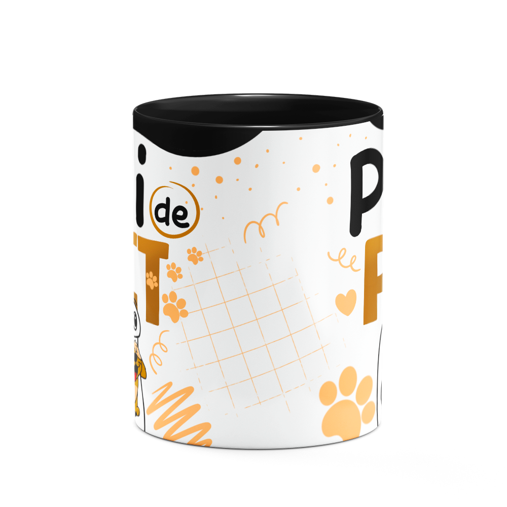 Caneca Flork Pais - Pai de pet - Cachorro - B-black - JPS INFO