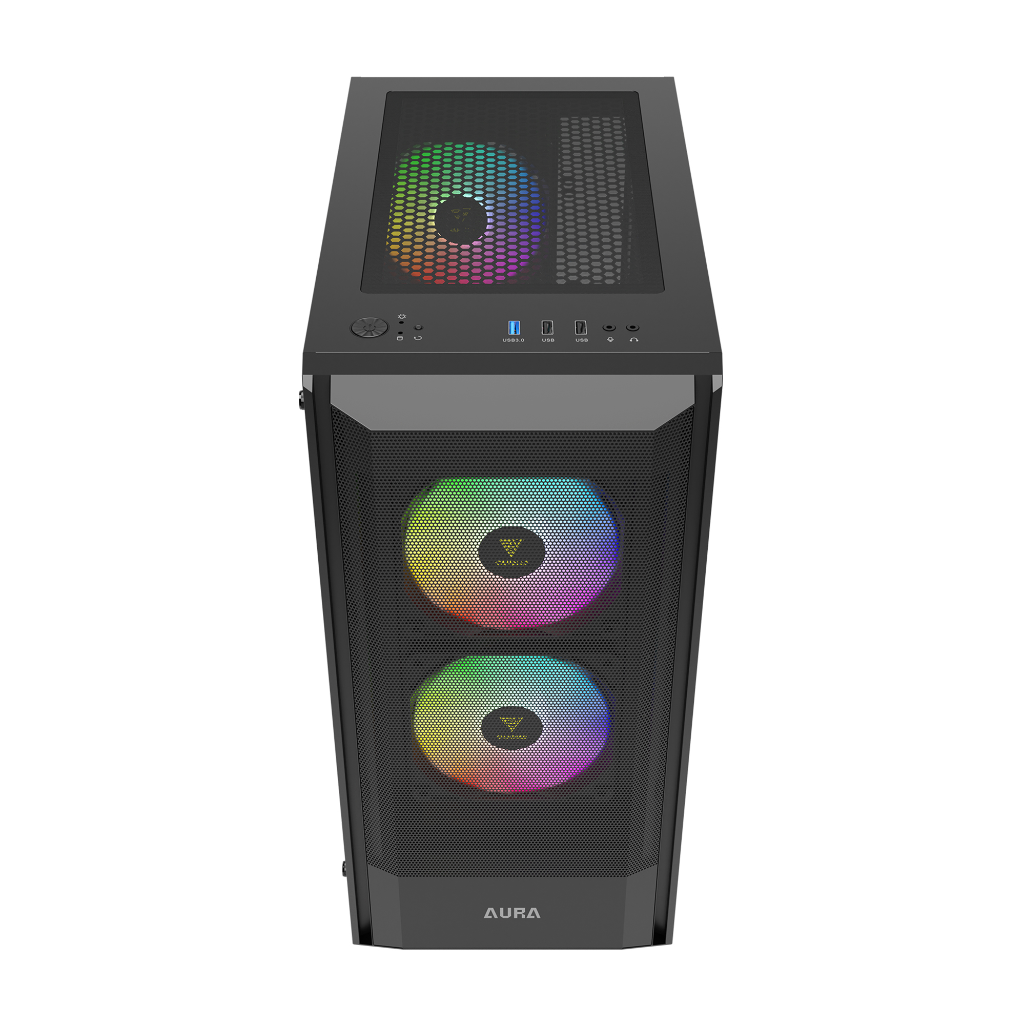 Gabinete Gamdias Aura GC6 com 3 Fans Led Rainbow - AURA GC6 - LAF Computadores