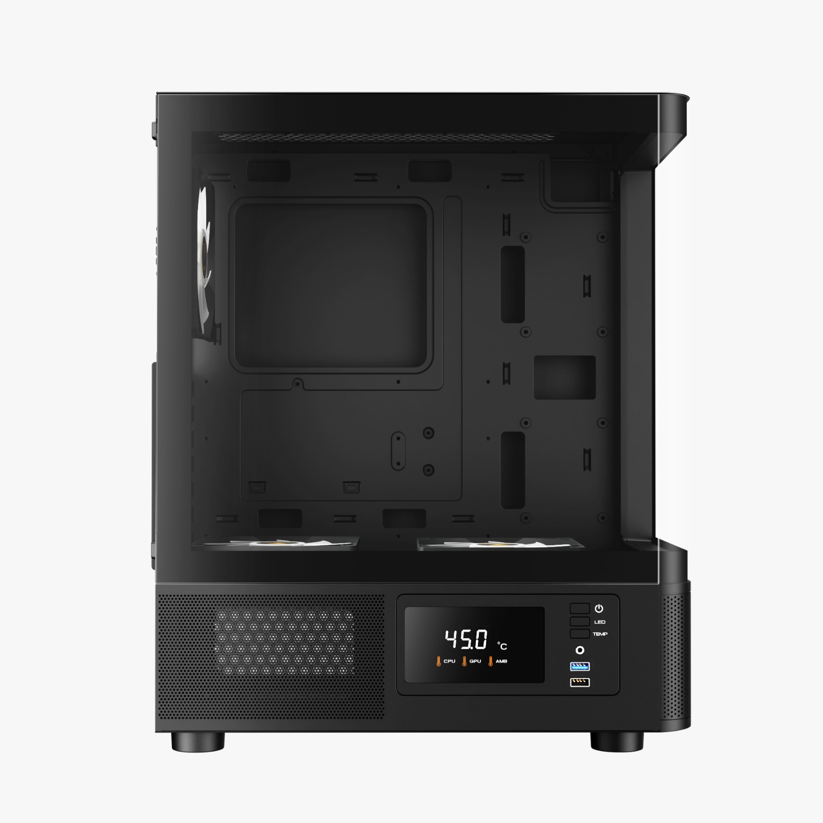 Gabinete Gamer Gamdias Atlas E2 CG Preto Vidro Curvo Com 3 Fans ARGB ...