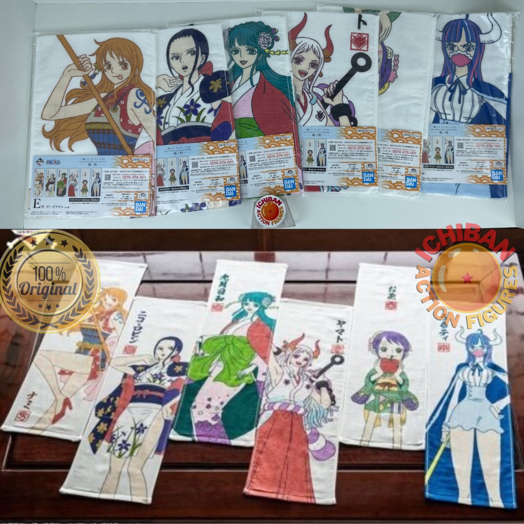 PACK 6 TOALHAS ICHIBAN KUJI ONE PIECE GIRLS COLLECTION KAIN 100% ...