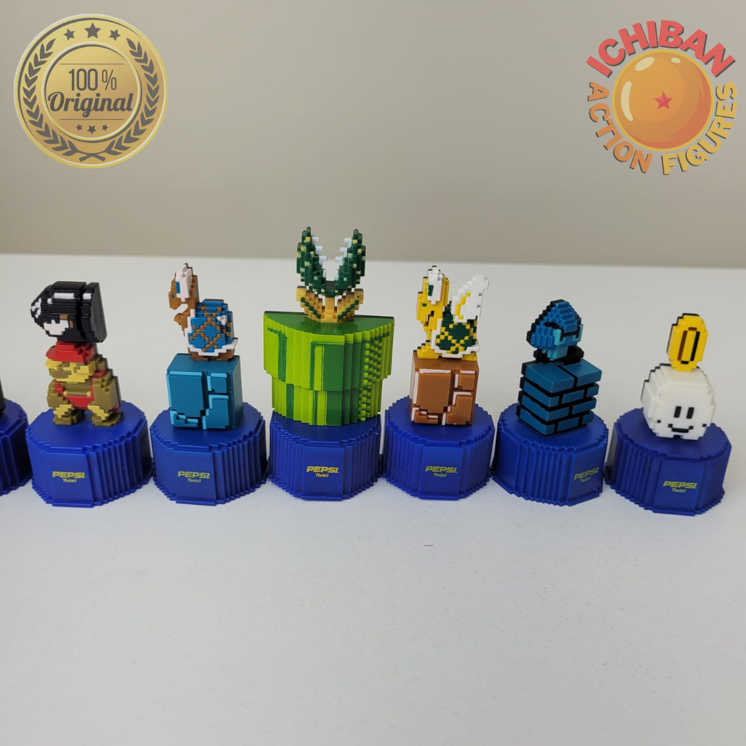 CONJUNTO MARIO 8 BITS PEPSI 100% ORIGINAL LACRADO - ICHIBAN ACTION FIGURES