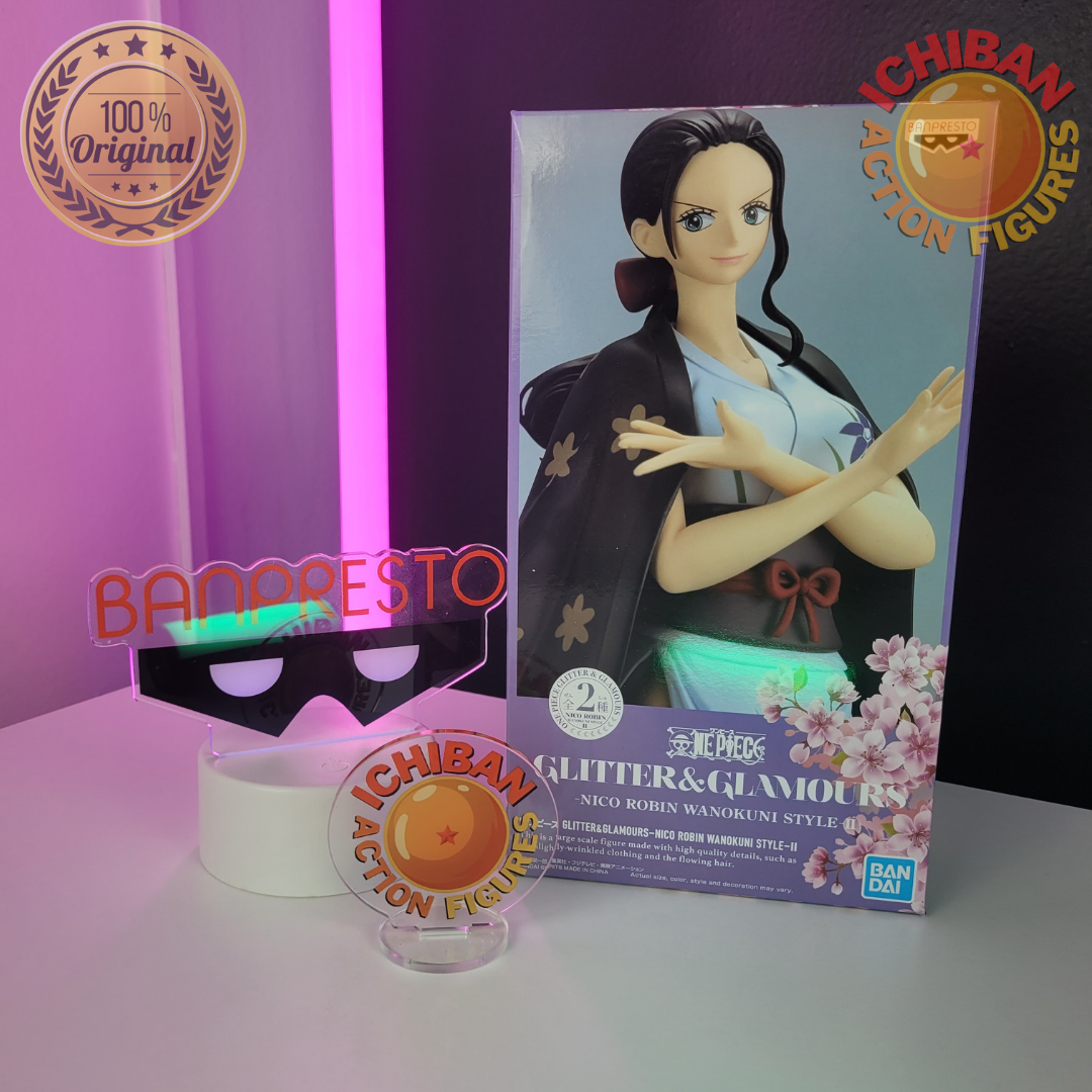 NICO ROBIN KIMONO PRETO ONE PIECE GLITTER & GLAMOURS BANPRESTO 100% ...