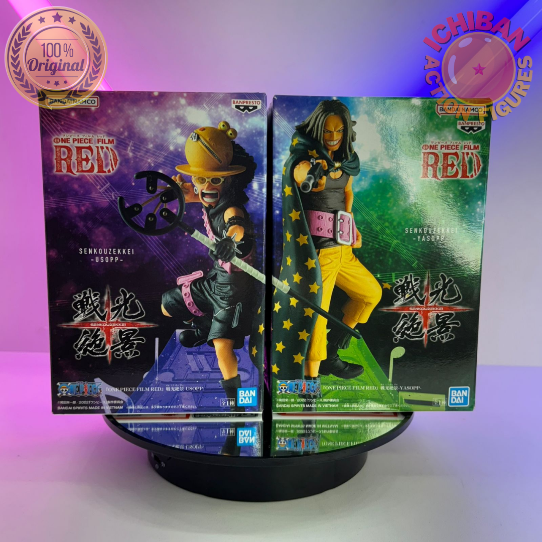 CONJUNTO USOPP E YASOPP ONE PIECE RED MOVIE BANPRESTO 100% ORIGINAL LACRADO - ICHIBAN ACTION FIGURES