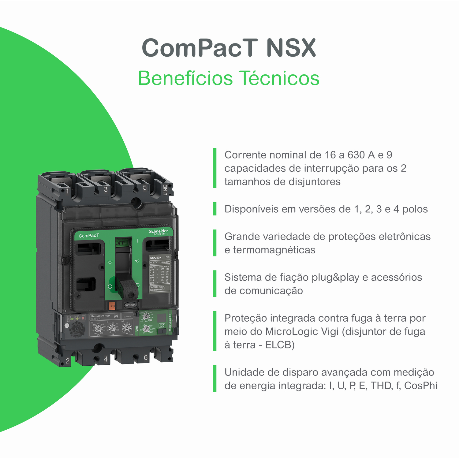 DISJUNTOR NSX250B TM250D 3P3D - C25B3TM250 - Estronic - Materiais Elétricos