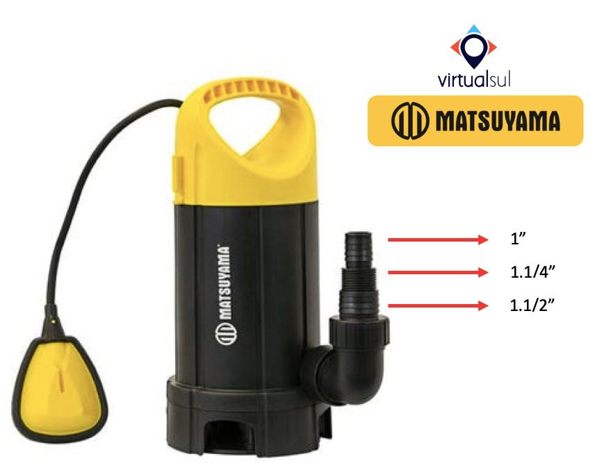 Bomba Submersível para Drenagem de Água Suja e/ou Limpa 1hp 220V – Matsuyama - Virtual Sul - Sua ...