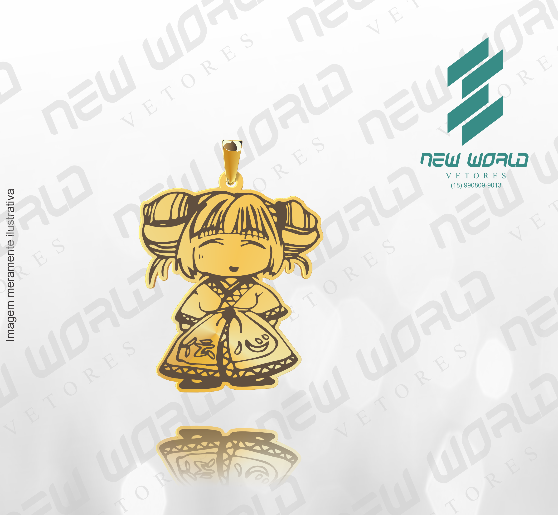 Arquivo De Pingente Menina Japonesinha Formato Dxf New World