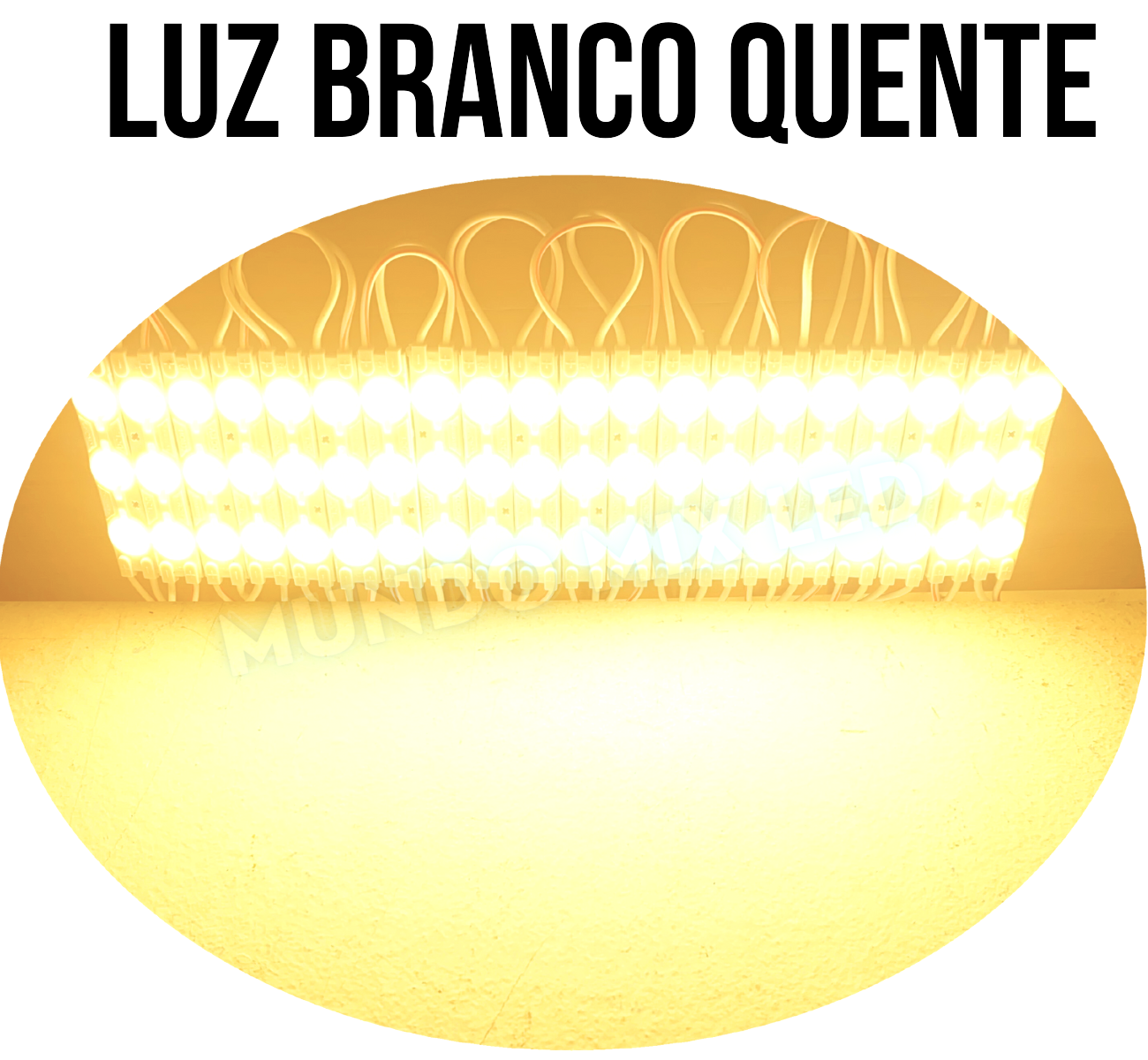 módulo led Injetado 6011 1,5w 3-led branco quente 3000k 6cm 12v ...