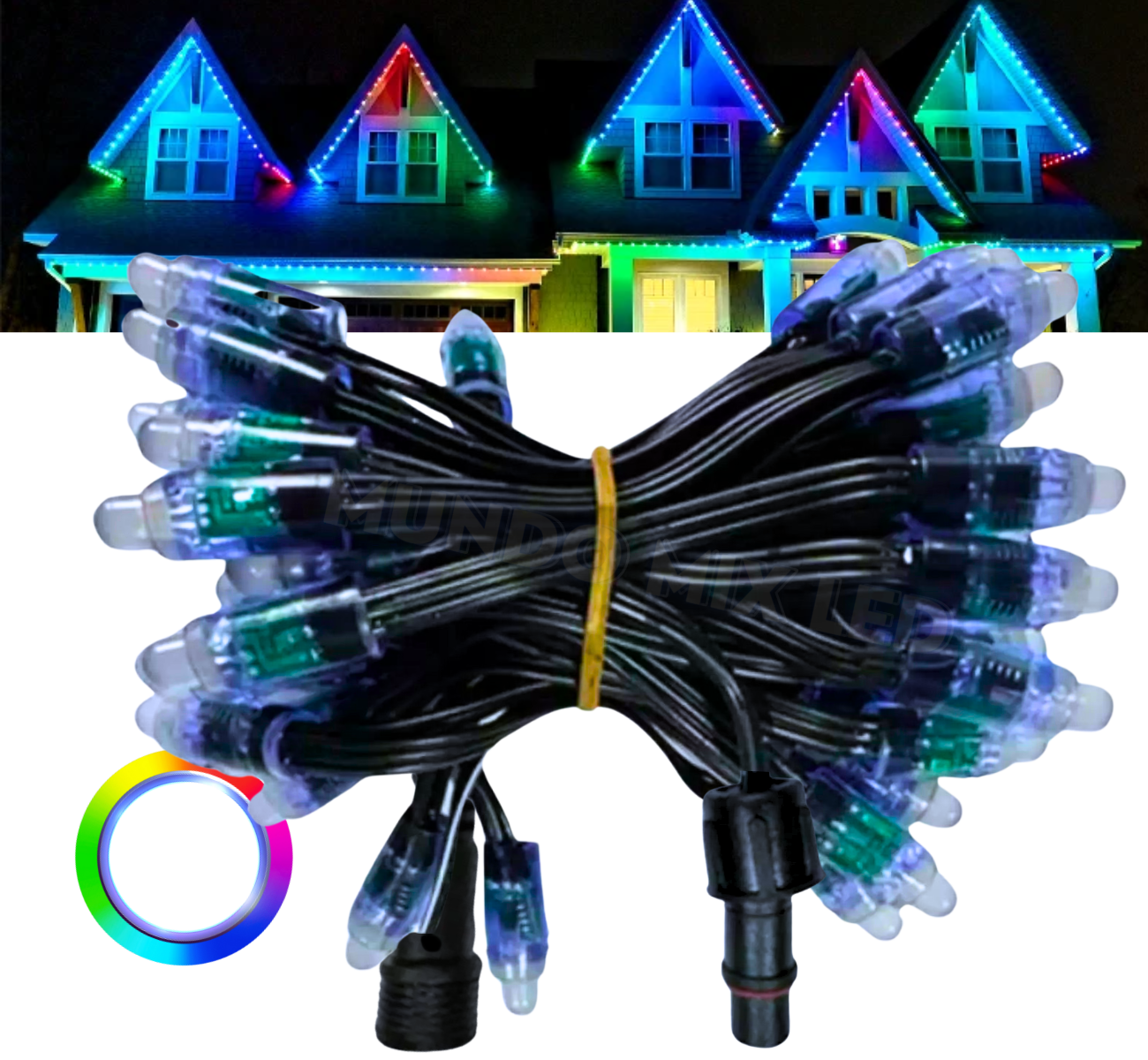 Pixel Led 12mm RGB Digital 2811 12v IP68 1-Led 0,3W Endereçável ...