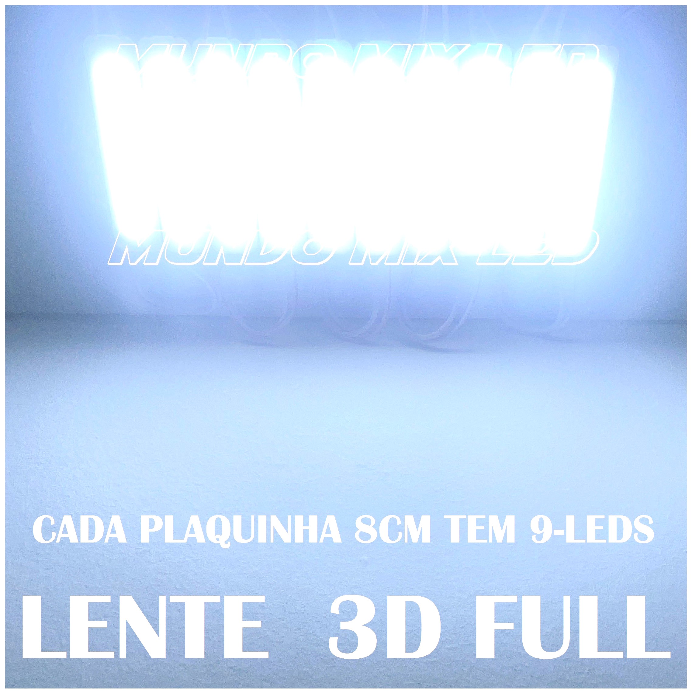 Módulo Led 8520 COB 2,5W 12V Branco Frio 9-leds 180º ip67 12volts ...