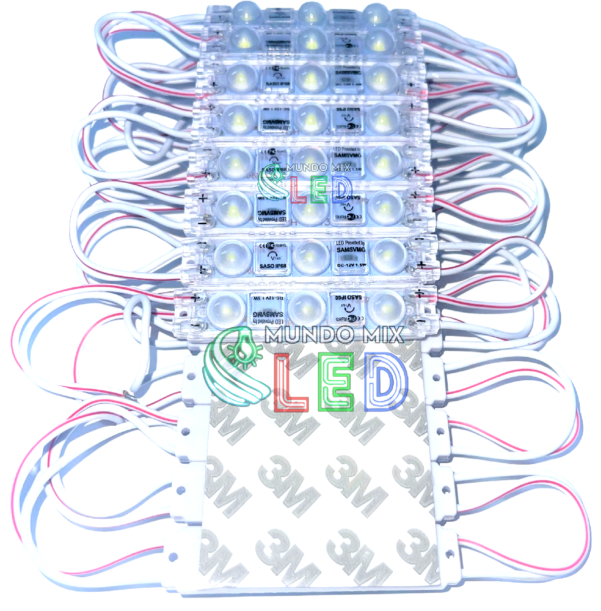 Mini Módulo Led Coreano IP68 6,5cm 2835 Branco Quente 3.000k 3-led 12v - Modulo De LED Para ...