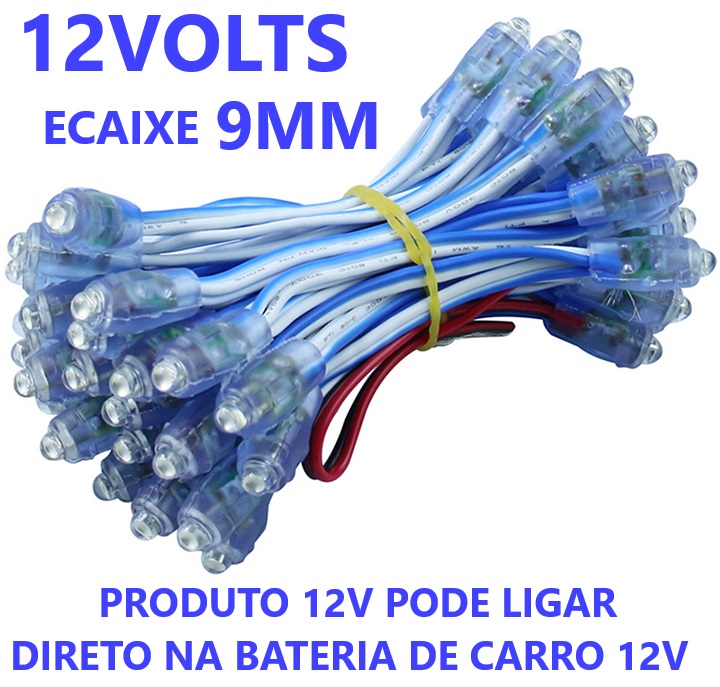 Pixel Led 9mm 1-LED 0,3W 12v Vermelho IP68 A Prova D’água 9mm 12volts ...