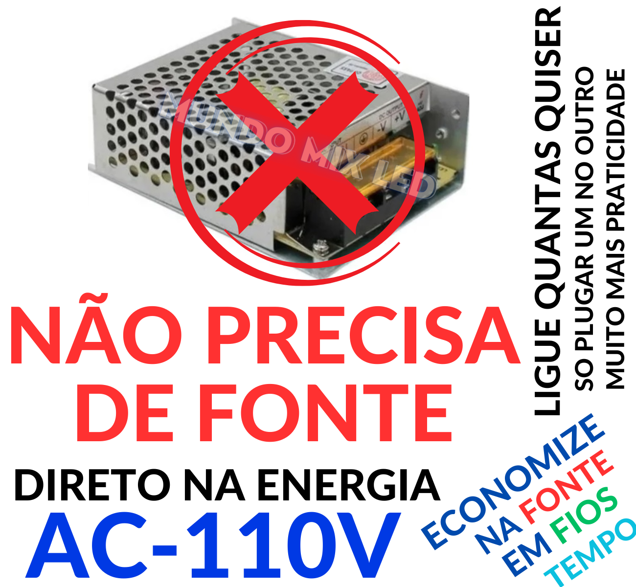 Módulo LED 2835 AC 110V 1,5W Branco FRIO 8.000K CHIP independente ...