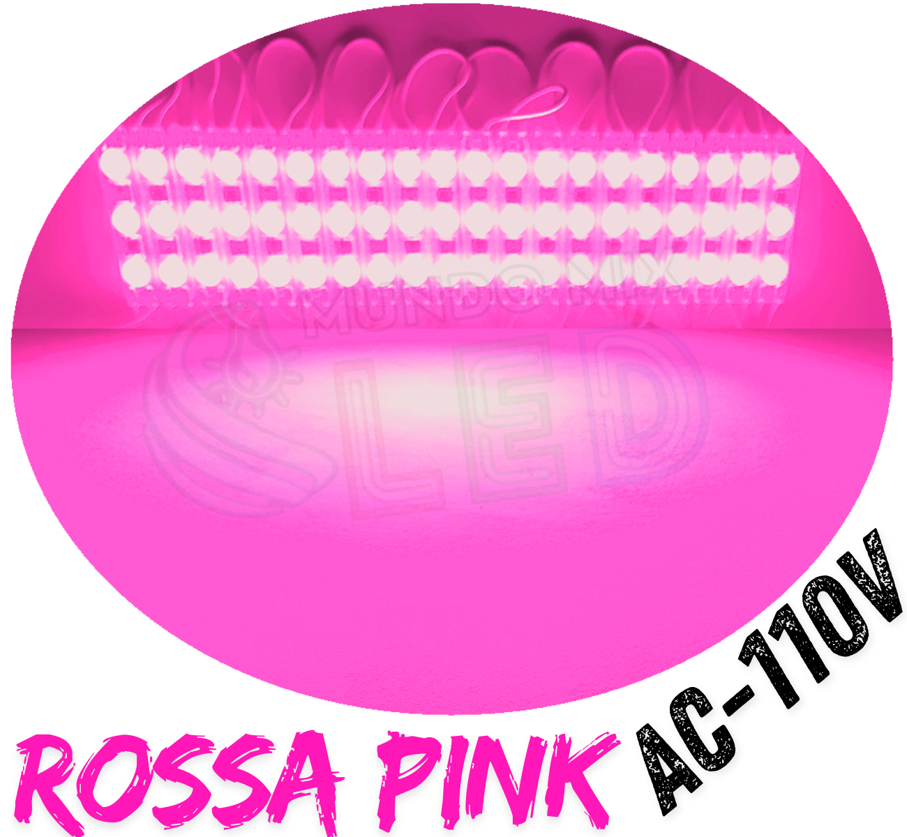 Módulo LED 2835 AC 110V 1,5W ROSA PINK CHIP independente 3-LEDs IP67 ...