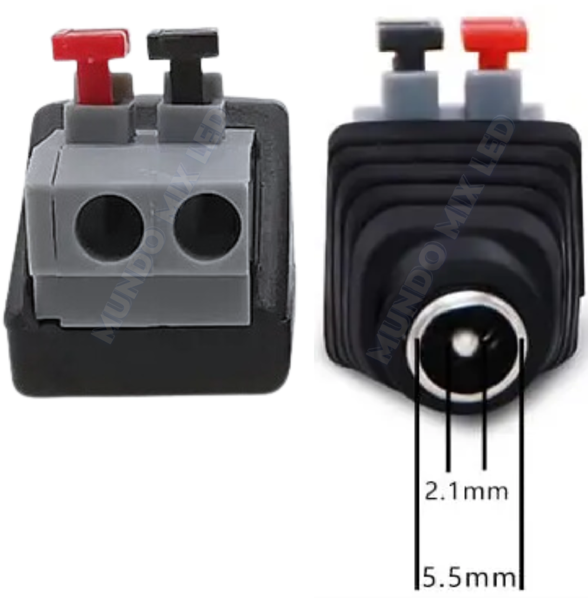 Conector PLUG Borne Pressão Vermelho Fêmea P4 J4 Para Fonte e Leds 12v ...