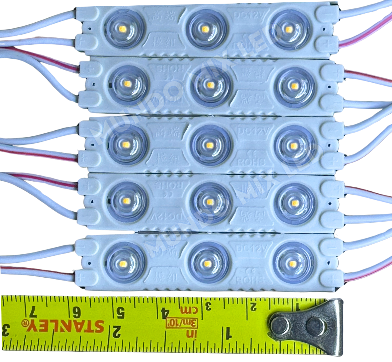 Módulo LED 7030 1,7W 3-LEDs COREANO Vermelho 12V IP67 Lente 175º Injet - Modulo De LED Para ...