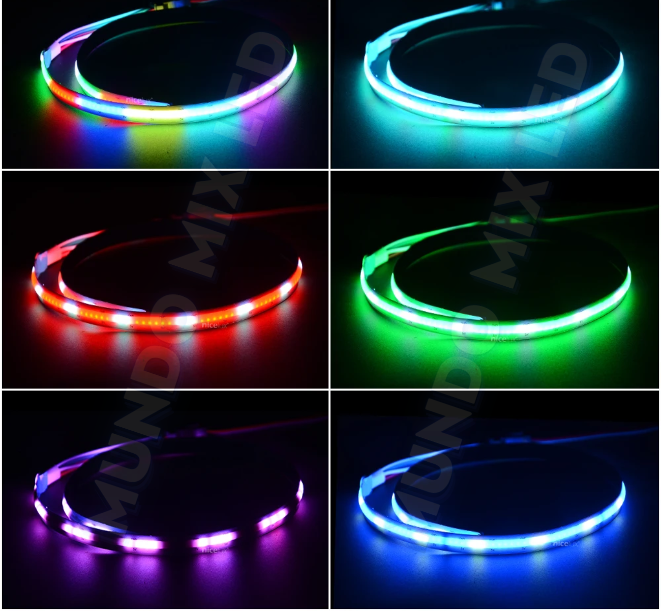 Fita LED DIGITAL RGB COB 630Leds IP20 12W /MT 12V Alto Brilho Para Pe ...