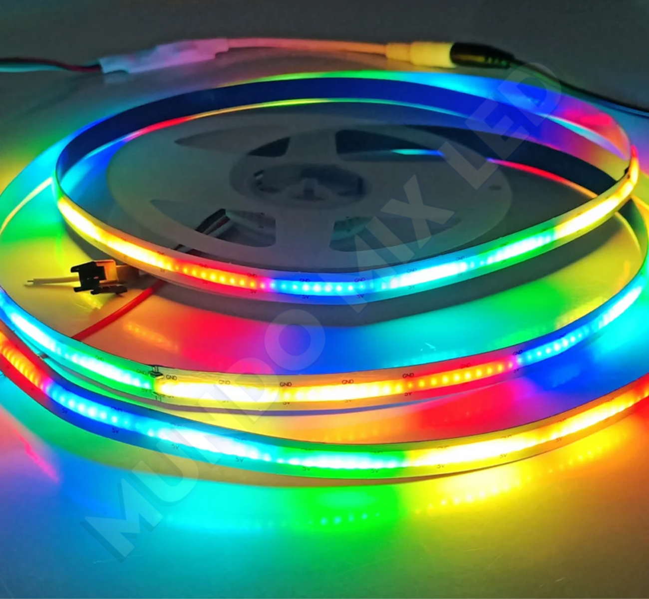 Fita LED DIGITAL RGB COB 630Leds IP20 12W /MT 12V Alto Brilho Para Pe ...