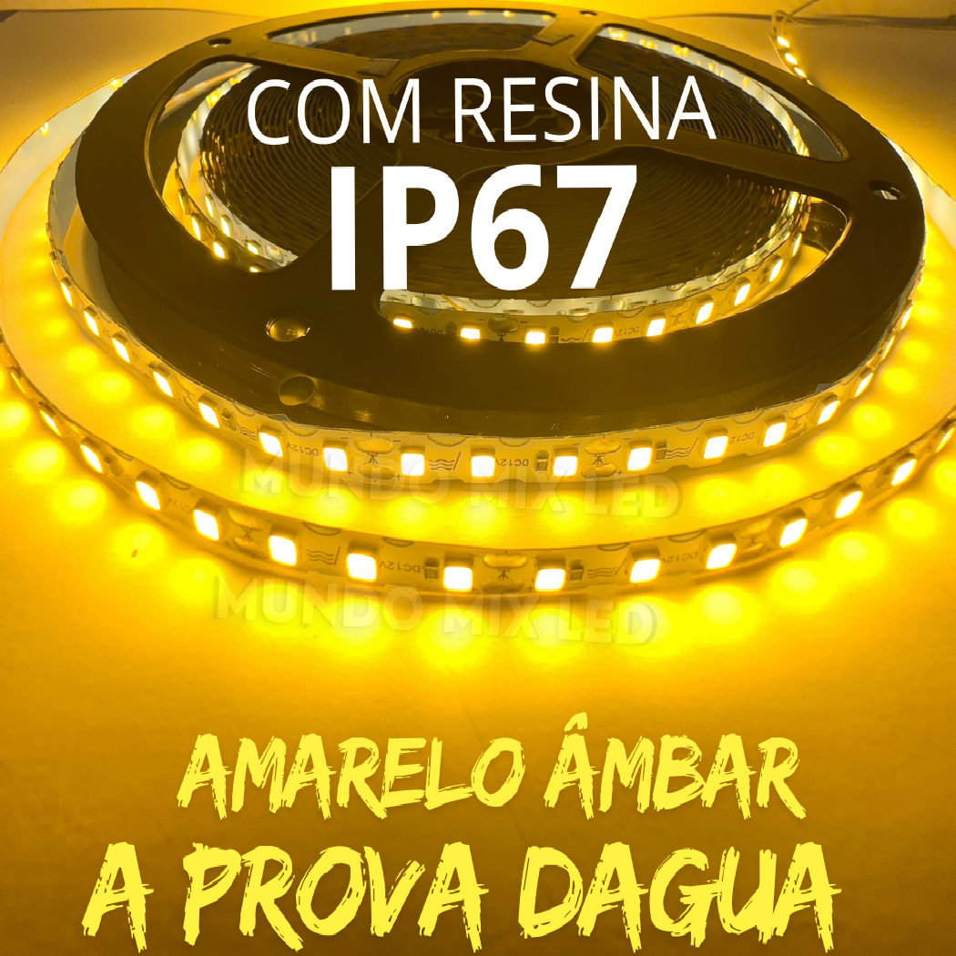 Ultra Fita LED MALEÁVEL IP67 6MM Prova Dagua Amaelo Âmbar 12v 8W 120LE ...