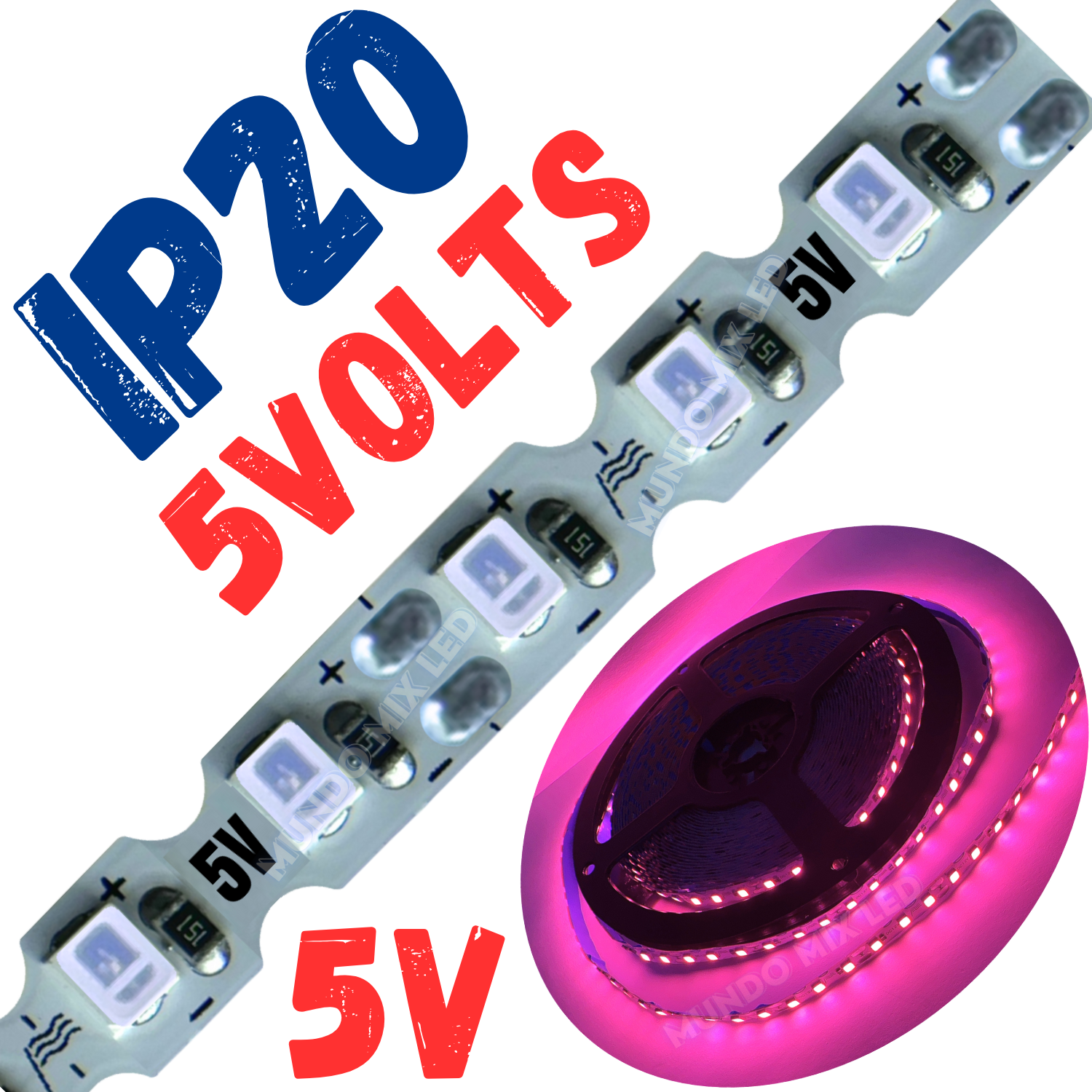 Fita LED 5Volts 6mm 9W 120LED /mt 5V Rosa Pink Zig Zag Faz Dobrável Fa ...