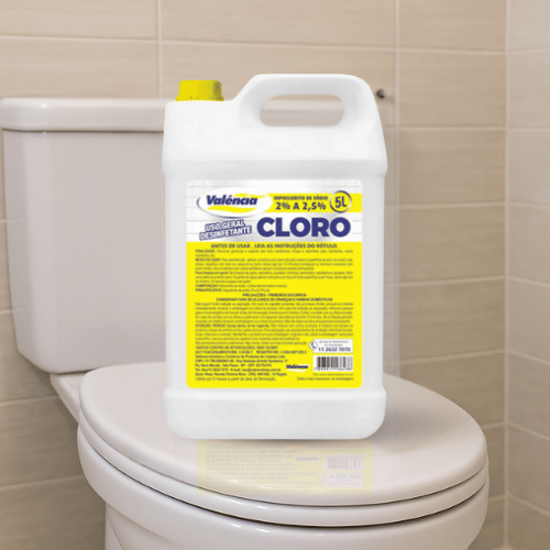 Cloro Liquido Valência 2,5% 5 Litros - Tríade LOG - Produtos de limpeza ...
