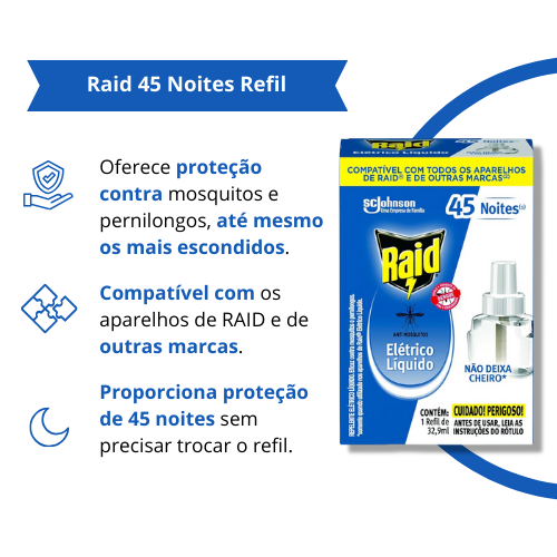 Inseticida Tomada Líquido Raid 45 Noites Refil - Tríade LOG - Produtos ...