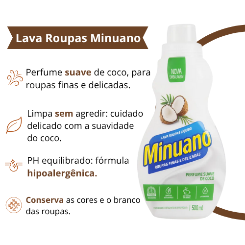 Lava Roupas 500ml Minuano Coco - Tríade LOG - Produtos de limpeza e ...