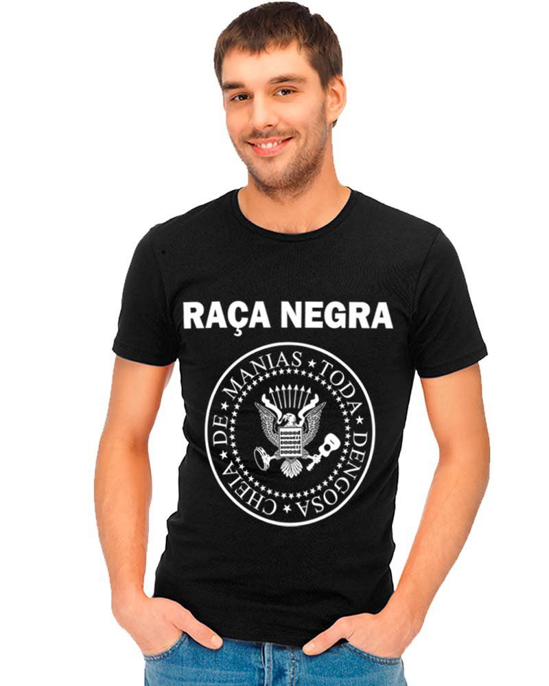 Camiseta Raça Negra | 100% Algodão - Roquenrou | Estampado na Veia!