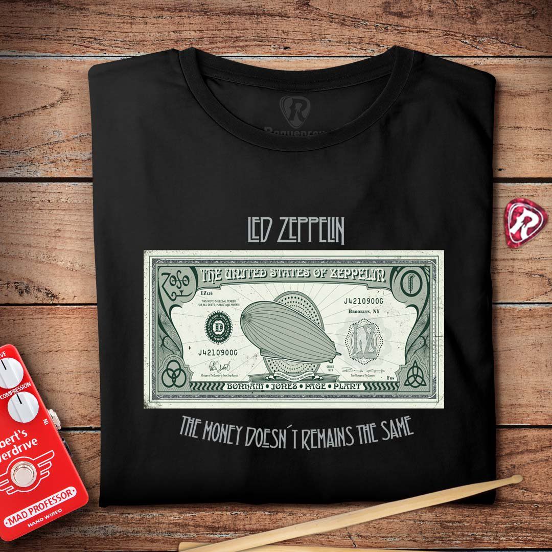 Camiseta rock Banda Led Zeppelin Money doesn´t remains the same tamanho ...