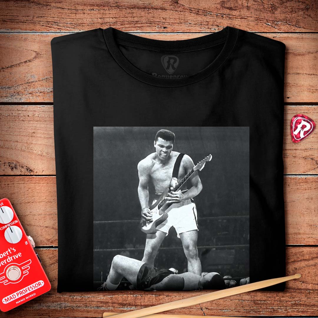 Camiseta Muhammad Ali Guitar solo | 100% Algodão - Roquenrou ...