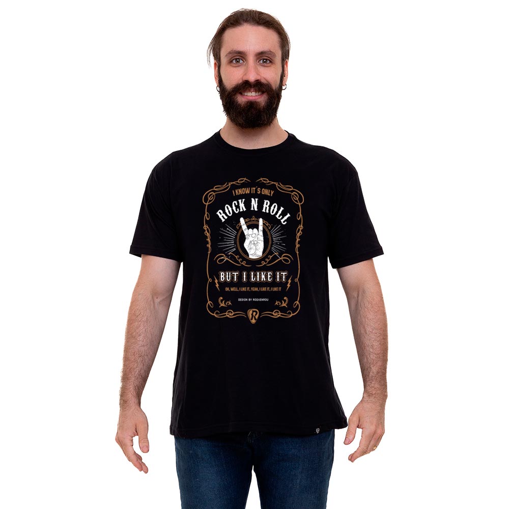 Camiseta rock Only Rock n Roll | 100% Algodão - Roquenrou | Estampado na Veia!