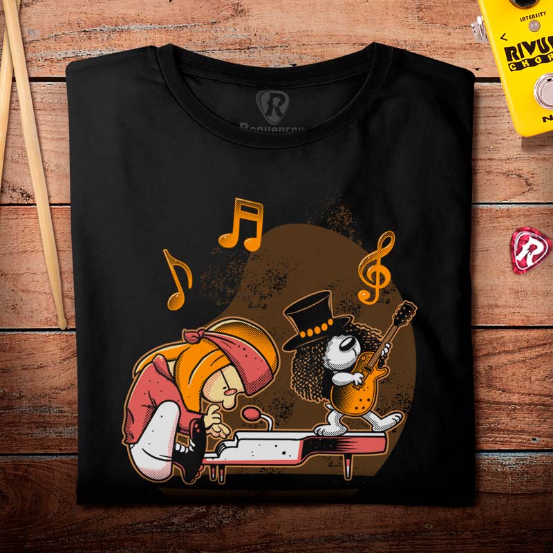 Camiseta Axl n Slash Snoppy preta | 100% Algodão - Roquenrou ...