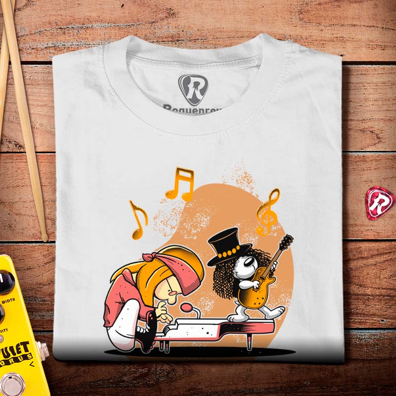 Camiseta Axl n Slash Snoppy Branca | 100% Algodão - Roquenrou ...